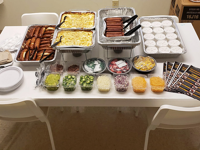 A hot dog bar fit for royalty&mdash;where every topping is a potential crown jewel for your beefy throne. Build-your-own bliss awaits.