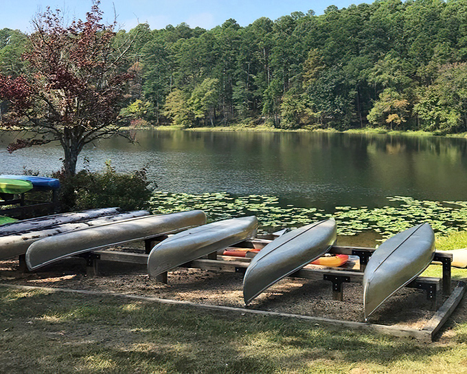 Canoes waiting patiently for their next adventure. Like taxis without the meter running or the driver's commentary on local politics.