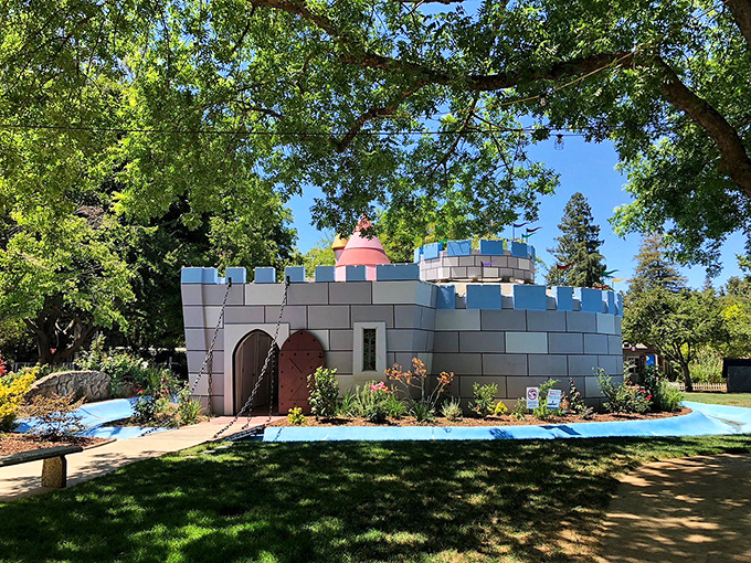 This miniature castle proves you don't need a moat to defend against dragons—just the powerful armor of childhood imagination and a drawbridge for quick escapes.