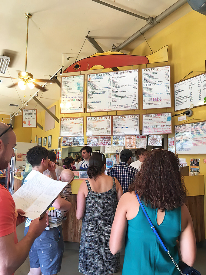 The ordering counter at Phil's is like seafood mission control&mdash;where hungry patrons study the overhead menu with the intensity of NASA engineers.