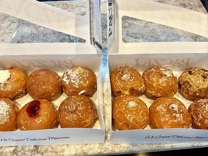 Paczki boxes holding golden-fried treasures&mdash;the Polish answer to anyone who's ever asked, "What's better than a doughnut?" These are.