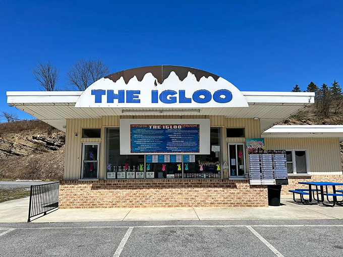 The Igloo's fa&ccedil;ade gleams in Pennsylvania sunshine, a temple of frozen delights where pilgrims gather to worship at the altar of soft serve.