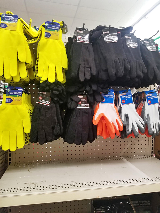 Wisconsin winters demand good gloves, and these bright yellow ones practically scream "You won't lose me in a snowbank!"