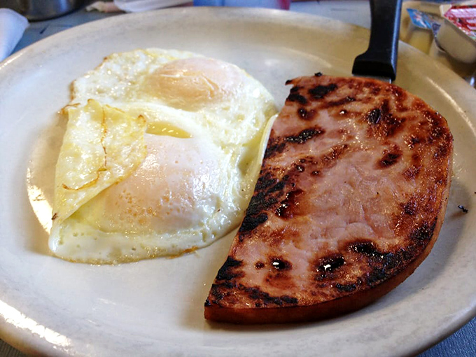 Breakfast simplicity that needs no explanation or fancy description. The ham and eggs your grandparents would recognize and approve of.