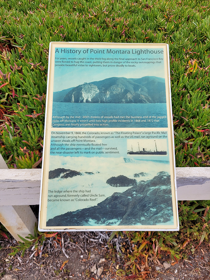 History preserved in full-color glory. The infamous "Colorado Reef" claimed many vessels before this lighthouse came to the rescue—maritime drama worthy of Hollywood.