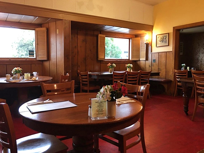 The main dining room buzzes with that perfect energy of folks who've discovered something truly special together.