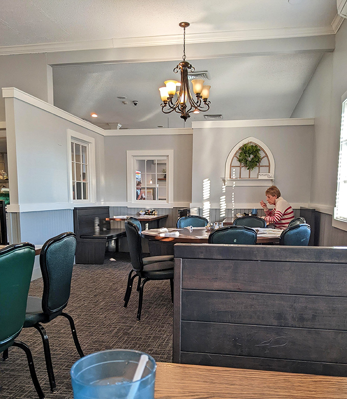 A dining room where conversations happen at normal volume and nobody's taking photos of their food for 20 minutes before eating it. Remember those days?