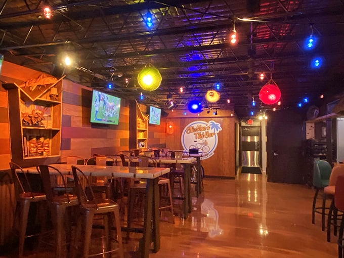 The colorful pendant lights aren't just illuminating the space&mdash;they're setting the mood for memories you'll be talking about next Tuesday.