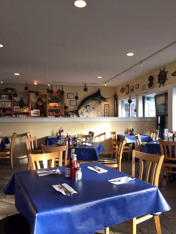 Where nautical meets practical. That marlin on the wall isn't judging your order&mdash;he's jealous of what's on your plate.