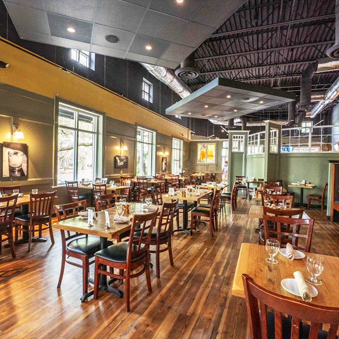 The dining room manages that rare feat of being spacious without feeling cavernous—like the living room of a friend who has better taste than you.