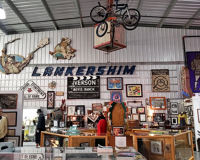 Vintage memorabilia creates a colorful maze where every corner reveals another piece of American cultural history.