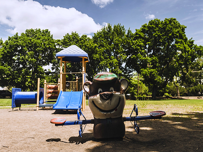 Even the playground equipment smiles in La Grande, where family visits won't require a second mortgage on your sensibly-priced home.