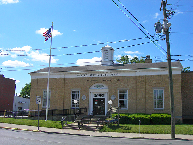 The Post Office maintains that classic government building dignity&mdash;when federal architecture said "We're important" without needing to shout it.