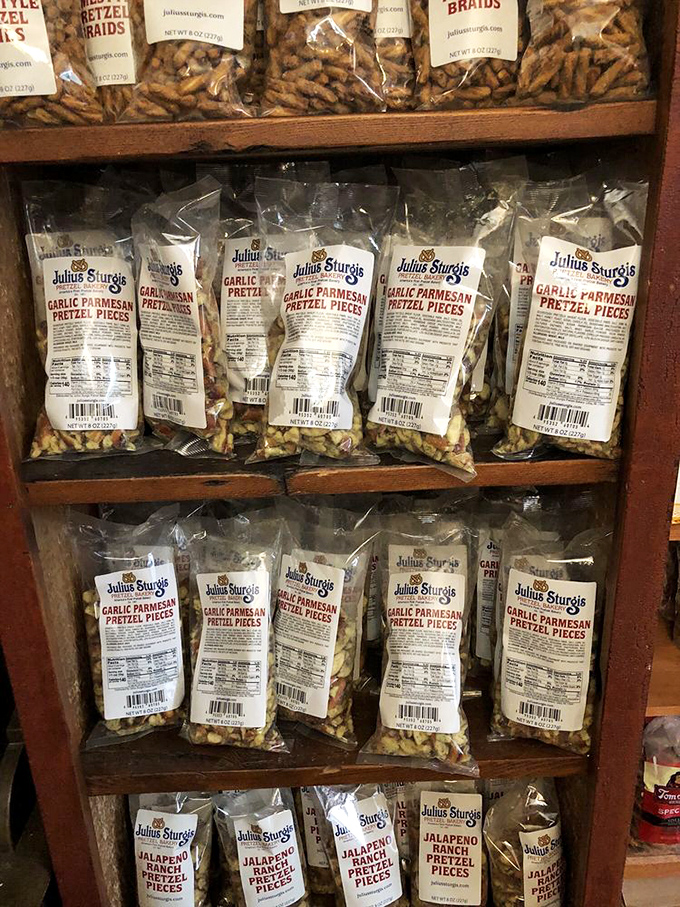 Garlic Parmesan pretzel pieces&mdash;proof that innovation and tradition can coexist deliciously. Small bites with big flavor.