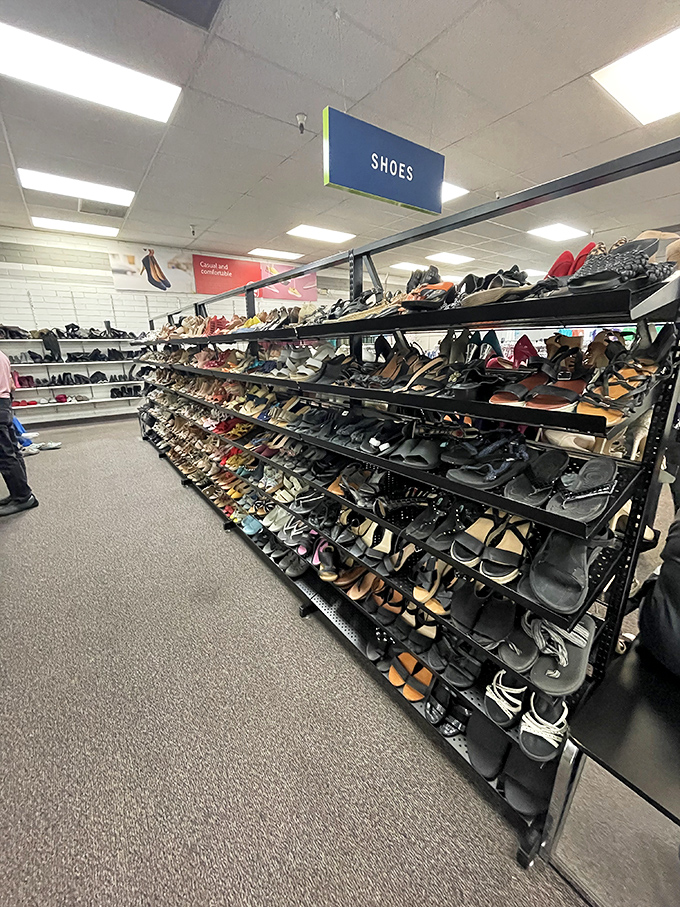 The Cinderella section, where one person's "these hurt my feet" becomes another's "perfect fit!" Shoe shopping without the sticker shock.