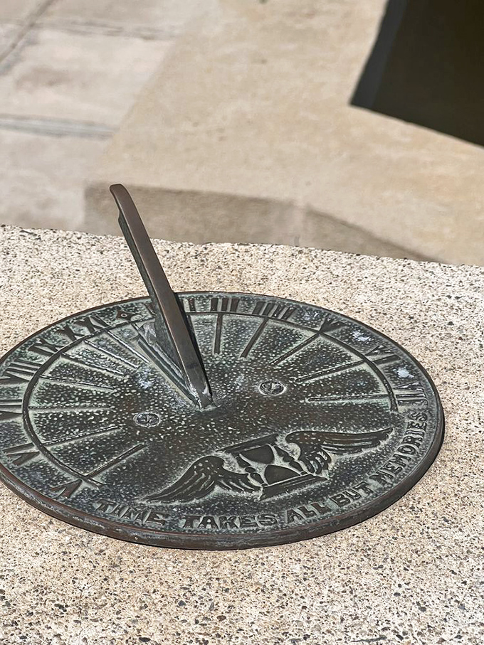 "Time takes all but eternity"&mdash;this sundial doesn't just tell time, it philosophizes about it, making your wristwatch seem rather shallow.