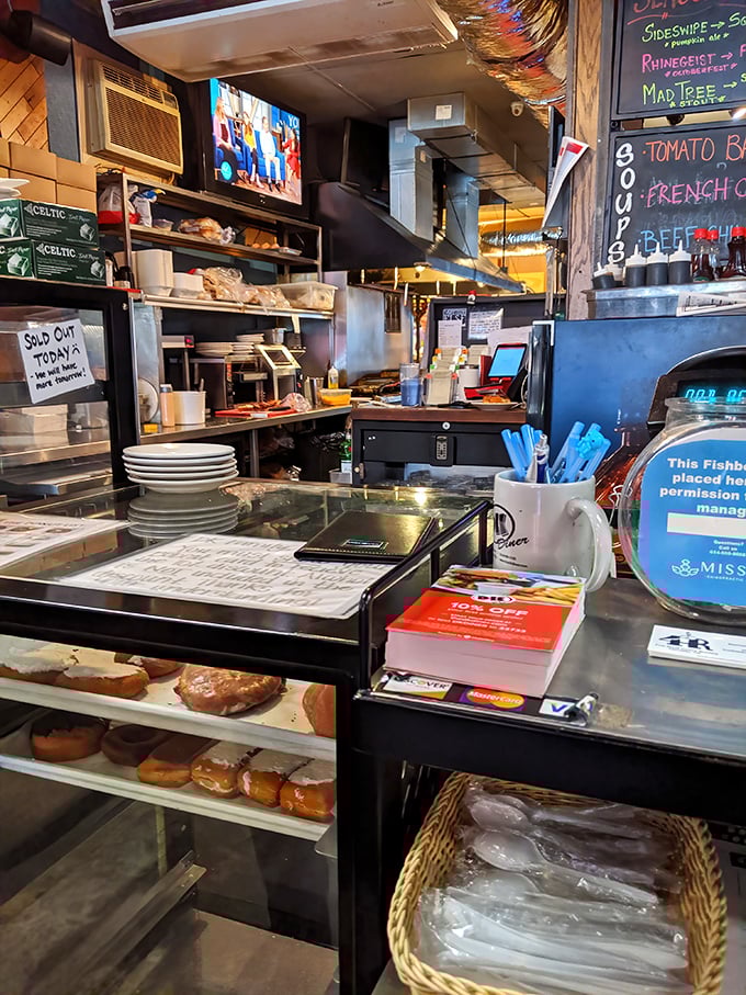 The counter seating offers front-row tickets to the breakfast show. Watch short-order magic happen while nursing that essential cup of coffee.