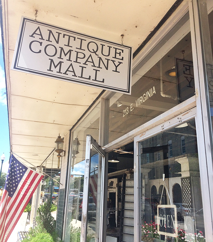 The simple white storefront with its American flag gives this McKinney gem that perfect small-town charm collectors crave.