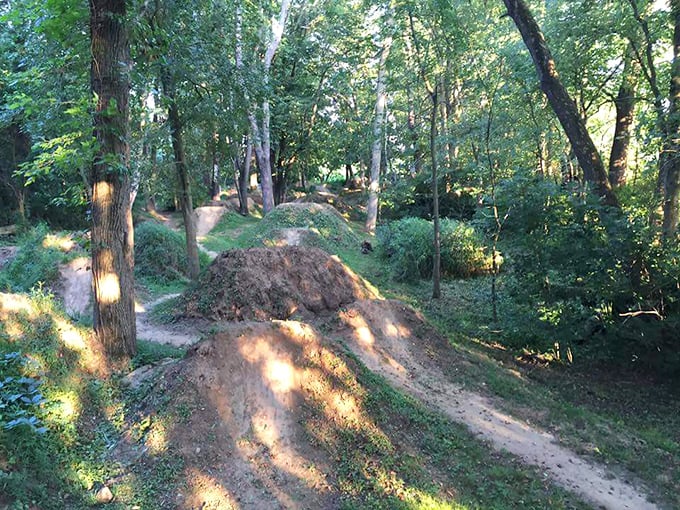 Nature's playground near Apple Creek. These dirt jumps weren't designed by committees&mdash;they were born from pure joy.