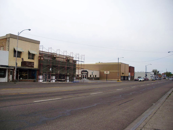 Blackfoot's historic buildings stand proudly against a backdrop of rugged terrain and endless Idaho sky.