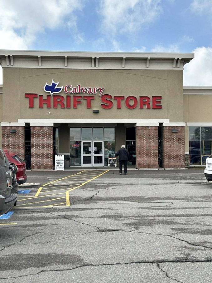 Calvary Thrift's imposing entrance feels like the gateway to a bargain wonderland that supports its community with every sale.
