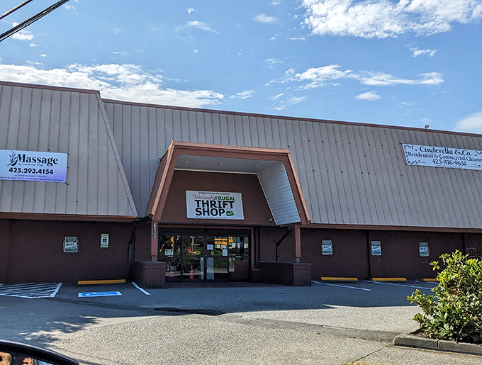 An unassuming storefront transforms into thrift magic when a paw print joins the party at Fabulously Frugal.