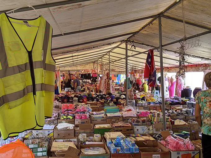 Shopping as theater! The open layout creates a marketplace where every booth is a stage and every item tells a story.