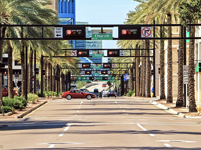 Panama City's colorful storefronts pop against the Florida sky, each one promising unique treasures and local flavors.