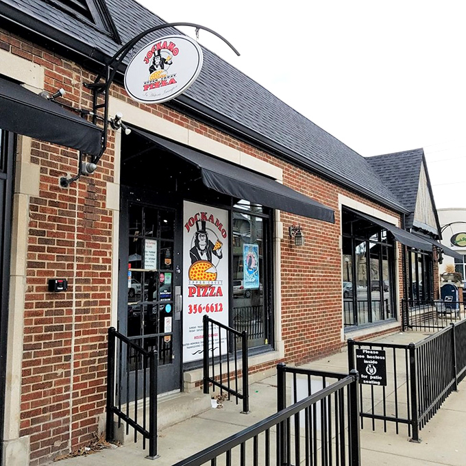 A monkey holding pizza? Jockamo's playful logo tells you immediately this isn't your standard, boring chain restaurant experience.