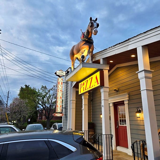 A horse on the roof? At Kinchley's, that's just the first clue you're in for a unique tavern-style pizza experience.