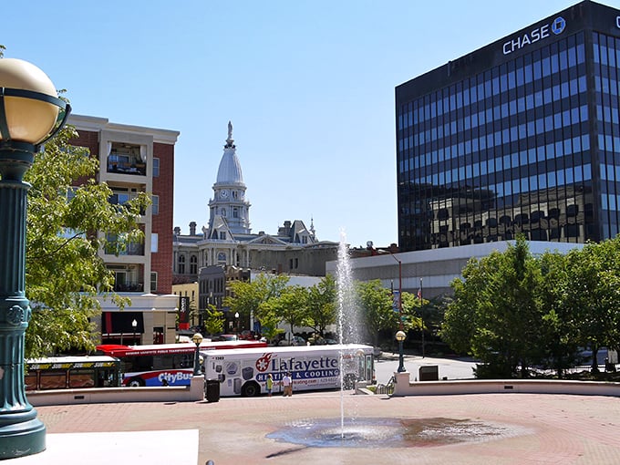 Lafayette's historic courthouse square anchors a community where Purdue University brings culture without inflating all living costs.