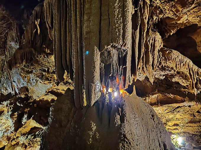 Lake Shasta Caverns' wooden walkway guides visitors through a wonderland of stone. The ultimate basement renovation project, courtesy of Mother Nature.