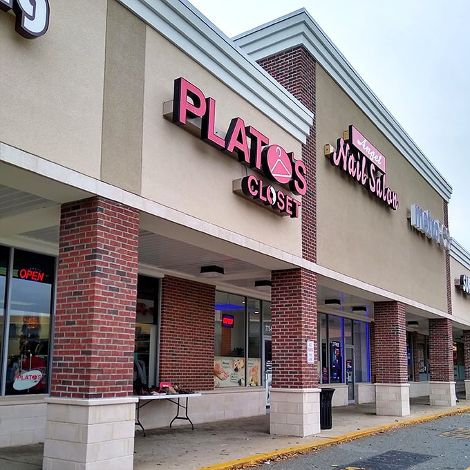 Plato's Closet: where teenage fashion trends go for their second act, under bright lights that make everything look Instagram-ready.