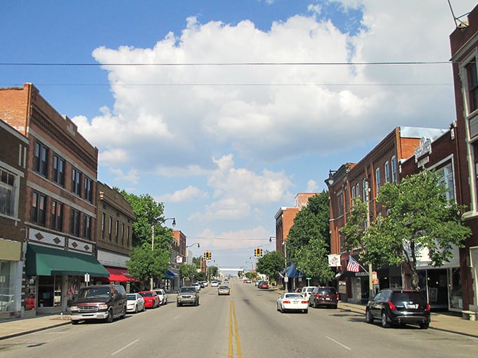 Sapulpa's nostalgic downtown showcases colorful awnings and classic architecture. Main Street USA, Oklahoma edition!