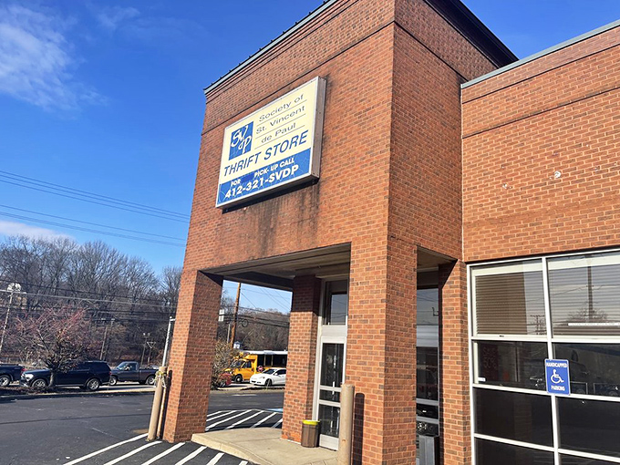 "Brick and mortar, hiding fabric and treasures. St. Vincent de Paul's unassuming exterior belies the wonderland within."