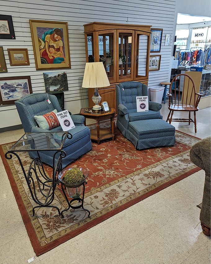 Staged like a designer showroom, the furniture section at Assistance League proves secondhand doesn't mean second-best.