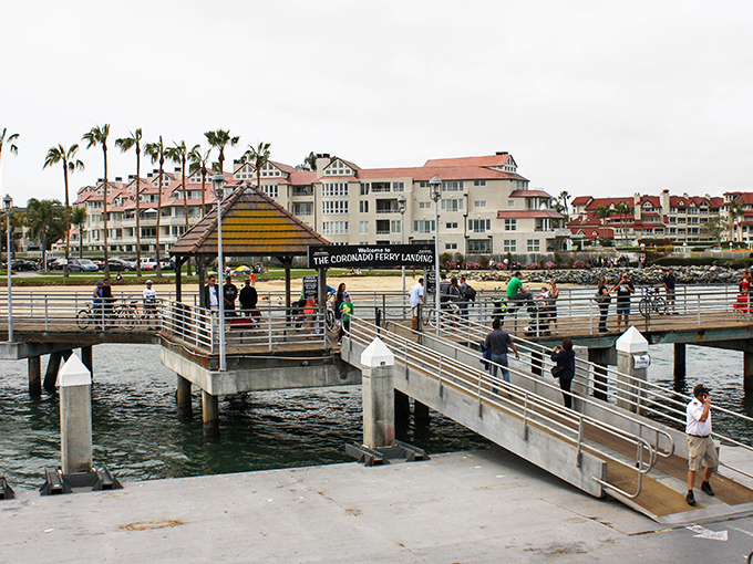 The charming canals of Coronado create a California Venice where waterfront dining comes with duck visitors.