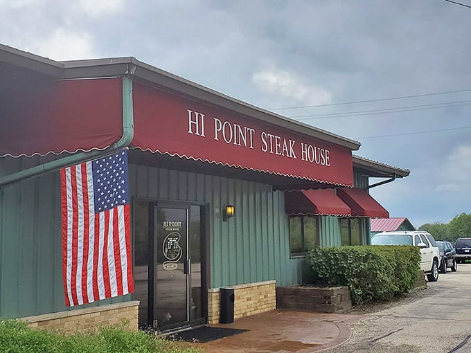 That American flag isn't just decoration – it's a salute to the all-American art of cooking perfect steaks.
