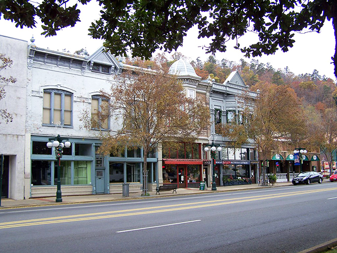 A view of Hot Springs' iconic downtown architecture. Those aren't just buildings &ndash; they're time machines to a more elegant era!