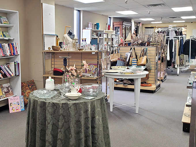 Thrift store elegance! This carefully curated corner showcases tableware treasures that would make your grandmother proudly say, "I told you so!"