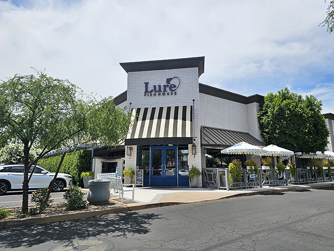 Those blue doors open to a seafood sanctuary where simplicity reigns and fresh ingredients are the true stars.