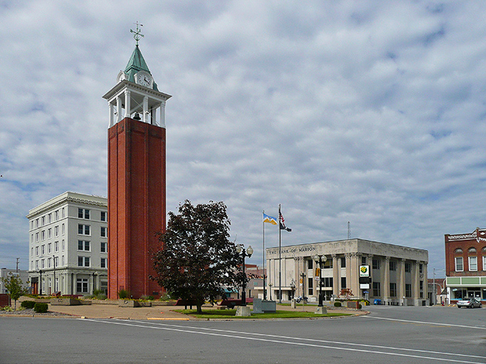 Marion's historic buildings create a skyline that's more charming than imposing, where architectural details tell stories of bygone craftsmanship.