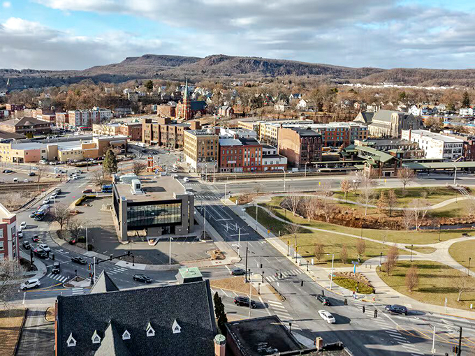 Blue skies and budget-friendly living&mdash;Meriden's downtown has everything you need without unnecessary frills.