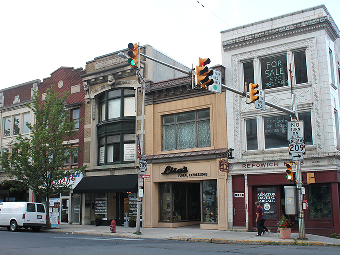 The stately architecture of Pottsville's downtown tells stories of past prosperity while offering present-day affordability near medical services.