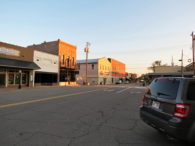Sunset bathes Searcy's historic buildings in golden light, highlighting a place where retirement and affordability happily coexist.