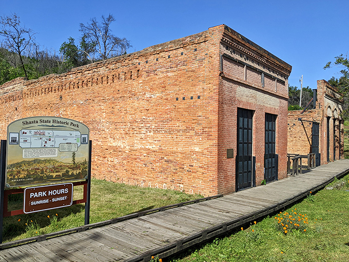 Historic courthouse walls still echo with miners' disputes, preserving 1850s justice in remarkable brick detail.