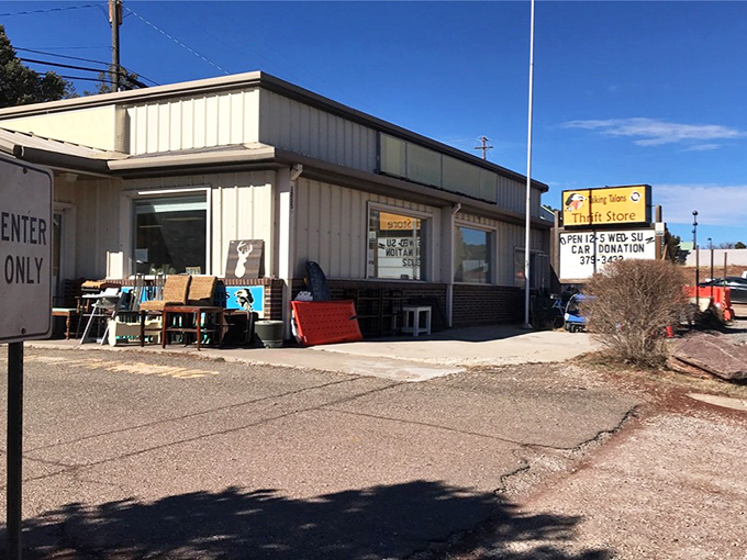 Simple white building, extraordinary mission. Talking Talons turns your bargain hunting into wildlife conservation with every purchase.