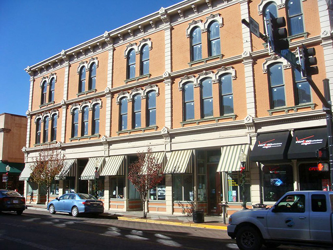 Trinidad's beautifully preserved downtown could be a movie set. That fire truck adds a splash of red to a scene already rich with architectural character.