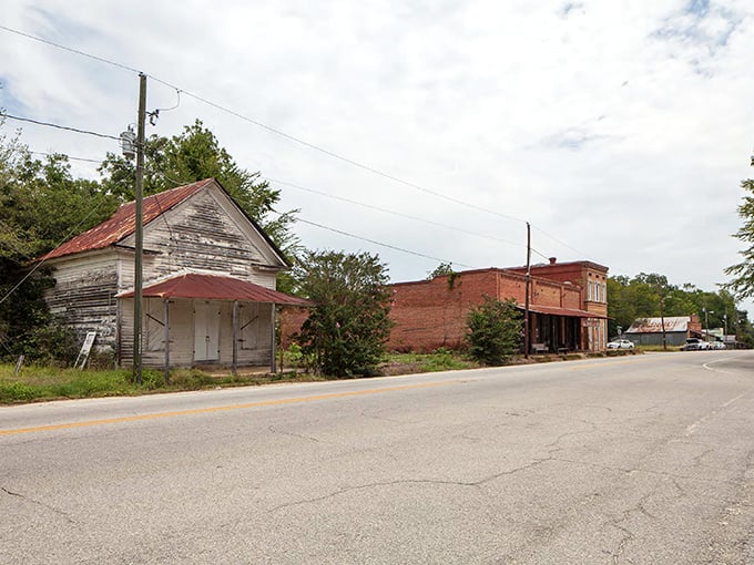 History and affordability stand side by side in Twin City, where weathered buildings tell stories of simpler, less expensive times.
