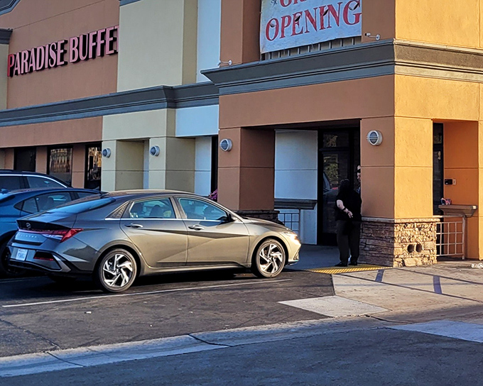 The unassuming exterior of Paradise Buffet in Montebello proves once again that culinary treasures often hide behind modest facades, like delicious secrets waiting to be discovered.